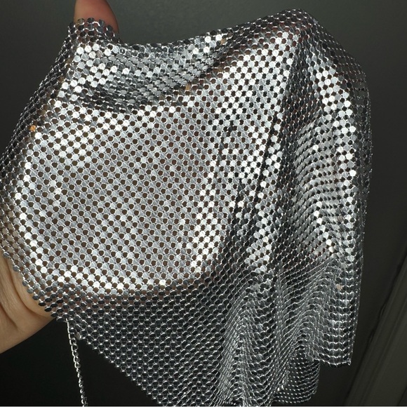 Tops | Sexy Metallic Chain Top Women Backless Crop Outfit Sparkly Party ...